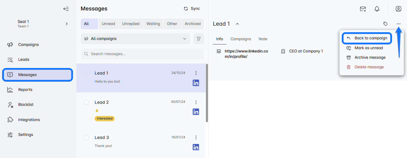 How to Get the Lead Back to the Campaign – Outbound Contact